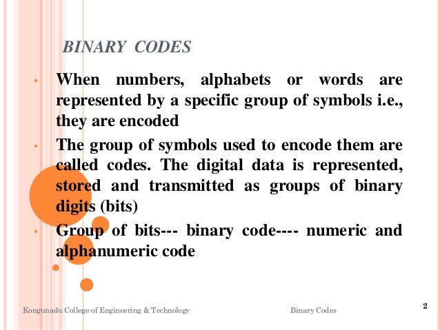 Binary codes