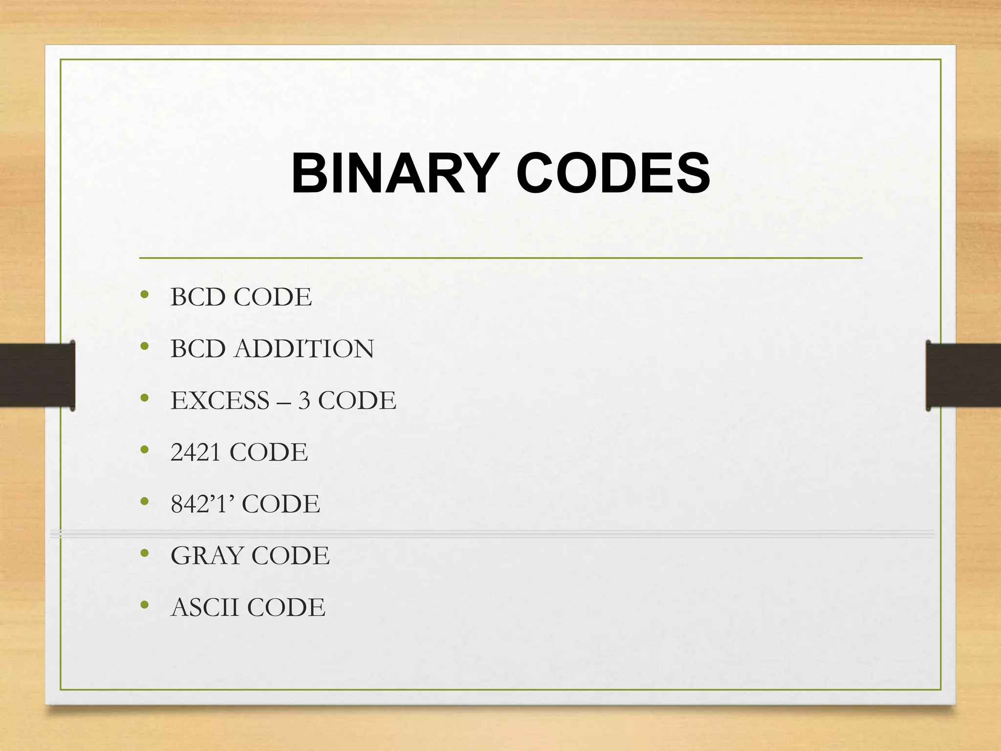 Binary codes | PPT