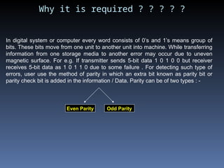 Computer System Architecture Notes for CS students Binary Codes.ppt