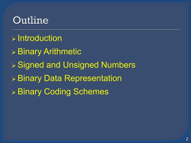 Binaty Arithmetic And Binary Coding Schemes Ppt 