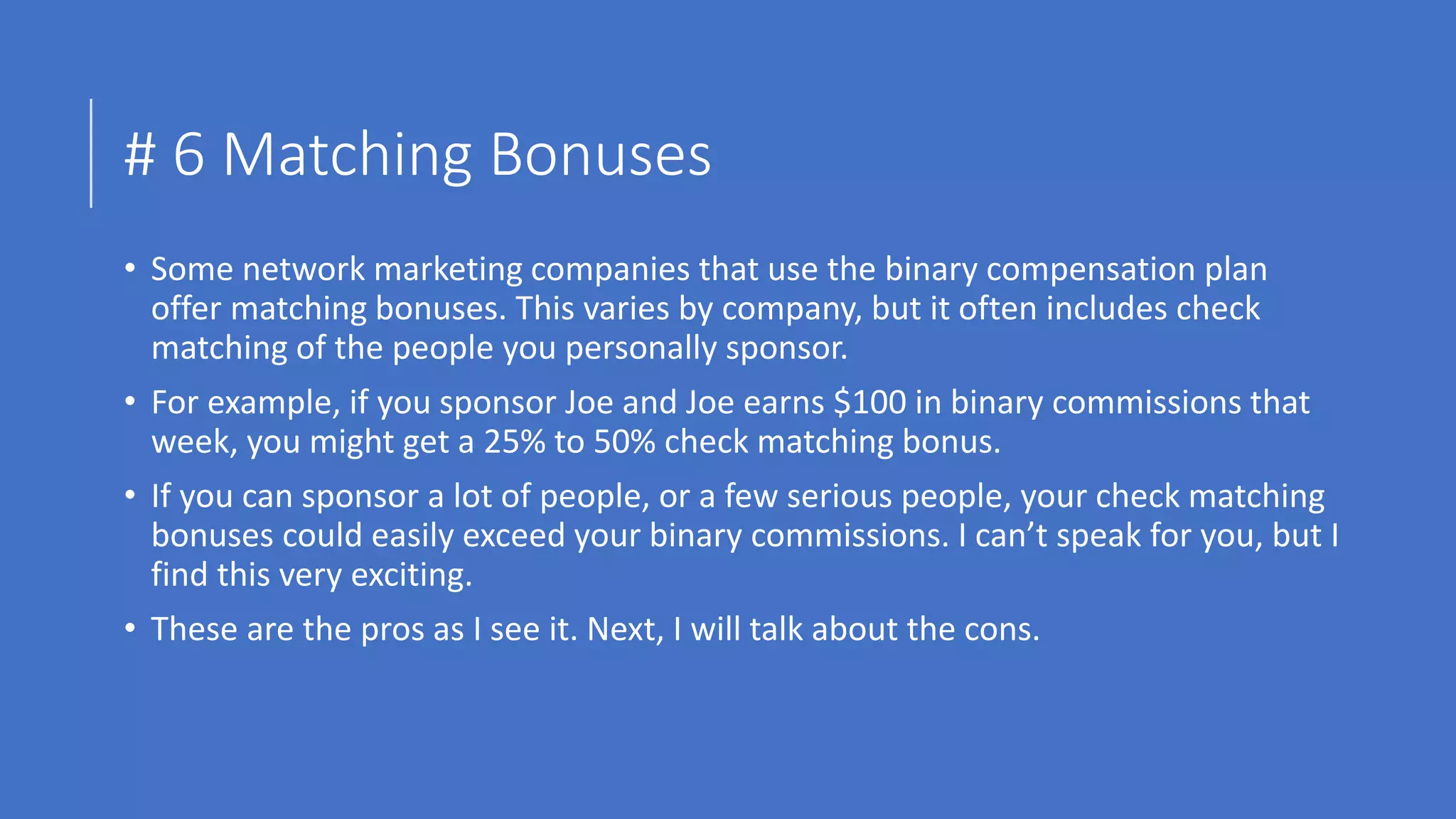 MLM Binary Compensation Plan Overview | PPTX | Business Accounting ...