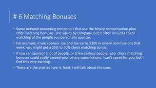 MLM Binary Compensation Plan Overview | PPTX