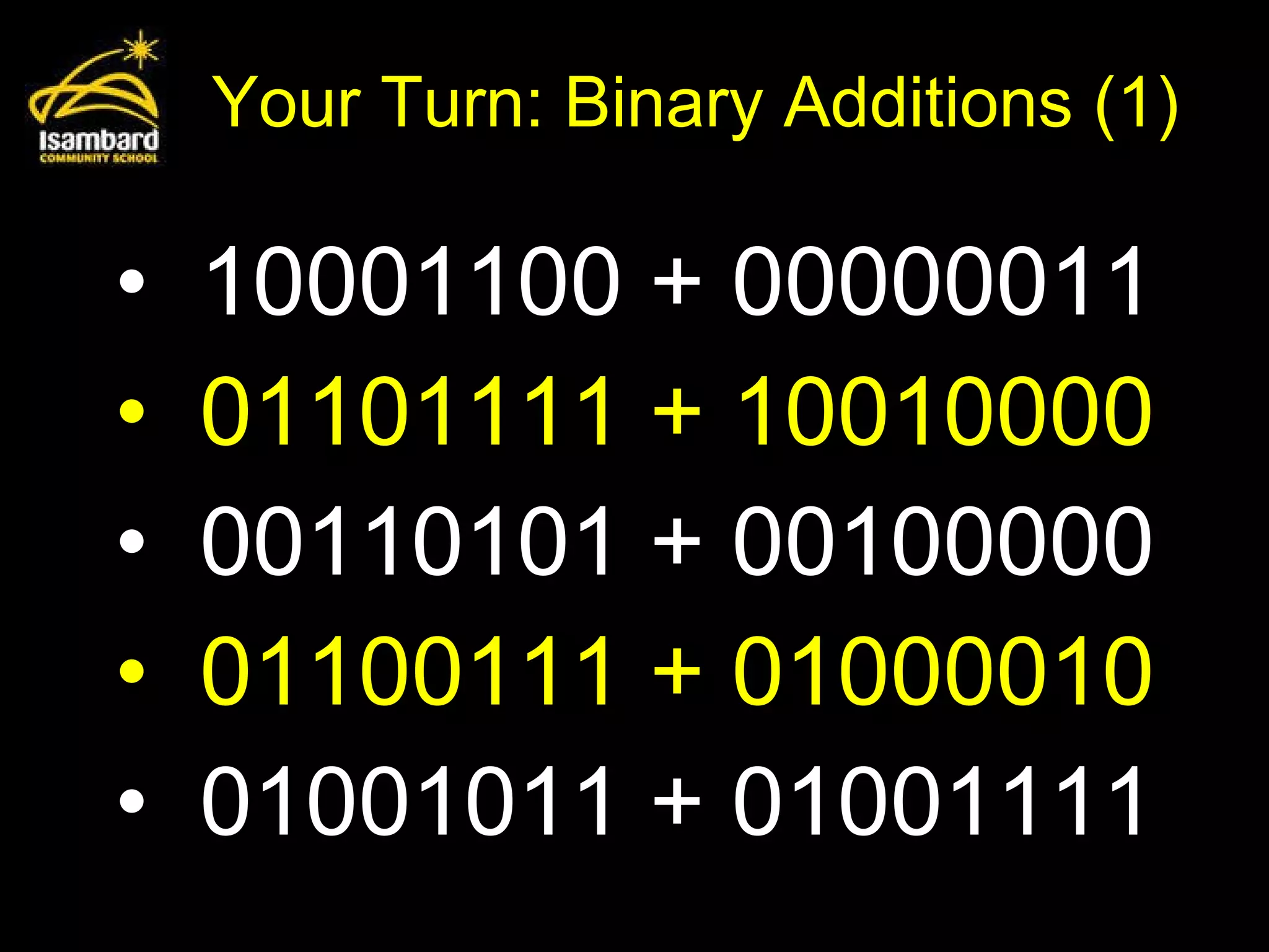 Binary conversion and addition | PPT