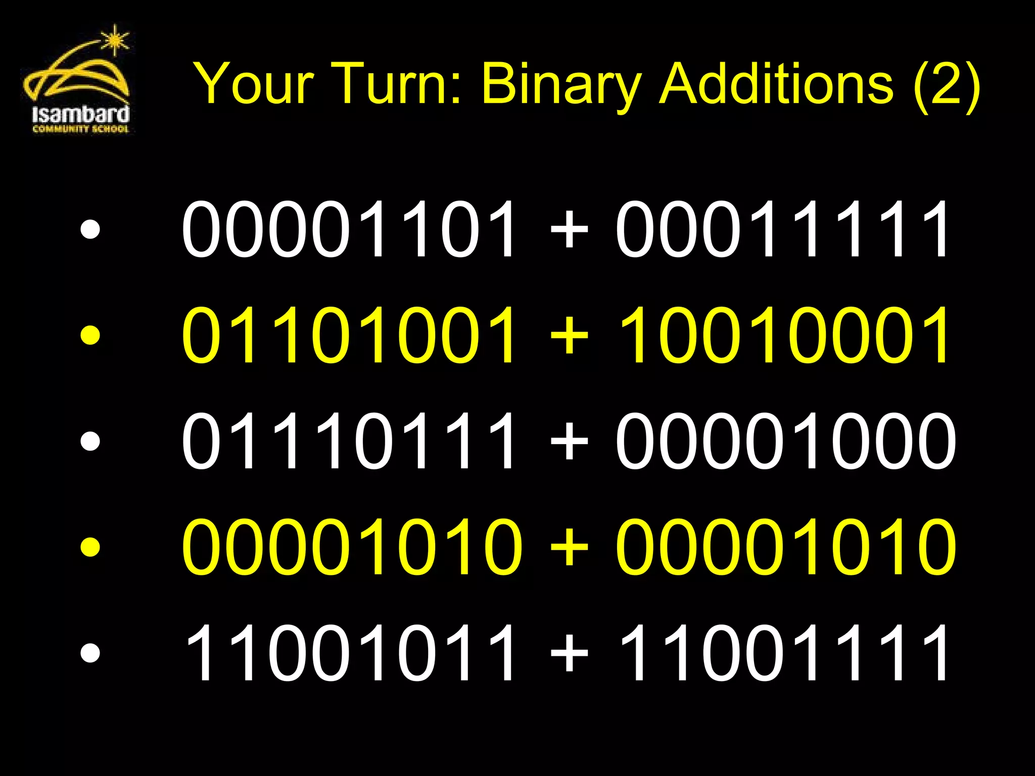 Binary conversion and addition | PPT