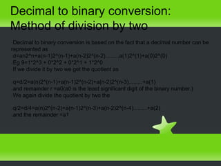 Binary decimal conversion | PPTX