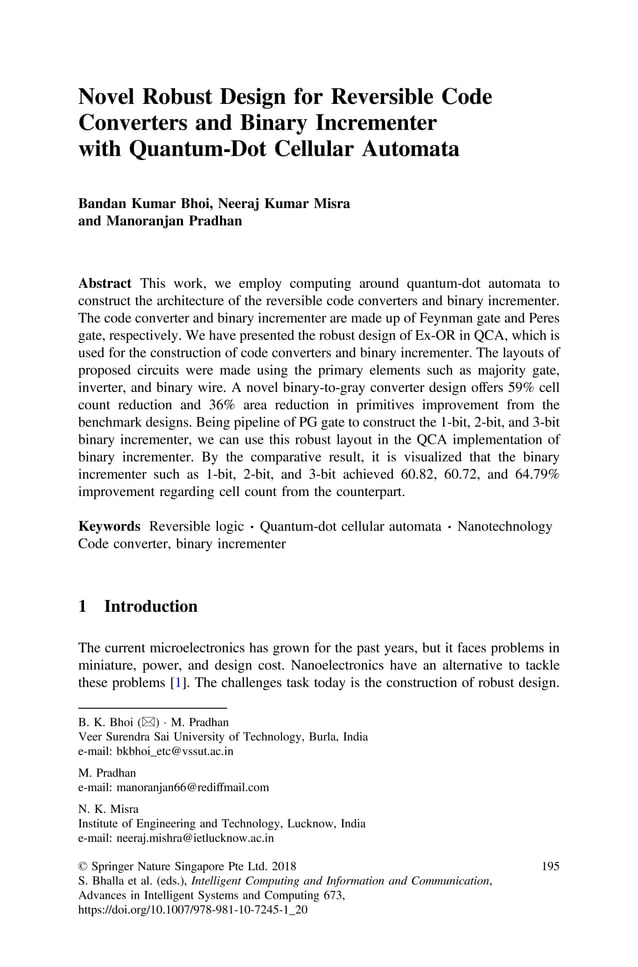 Novel Robust Design For Reversible Code Converters And Binary Incrementer With Quantum Dot