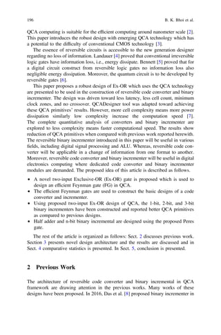 Novel Robust Design for Reversible Code Converters and Binary Incrementer with Quantum-Dot ...