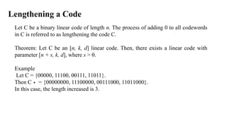 Binary Linear Codes - Abstract Algebra - Masteral | PPTX