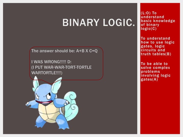 Binary logic | PPTX
