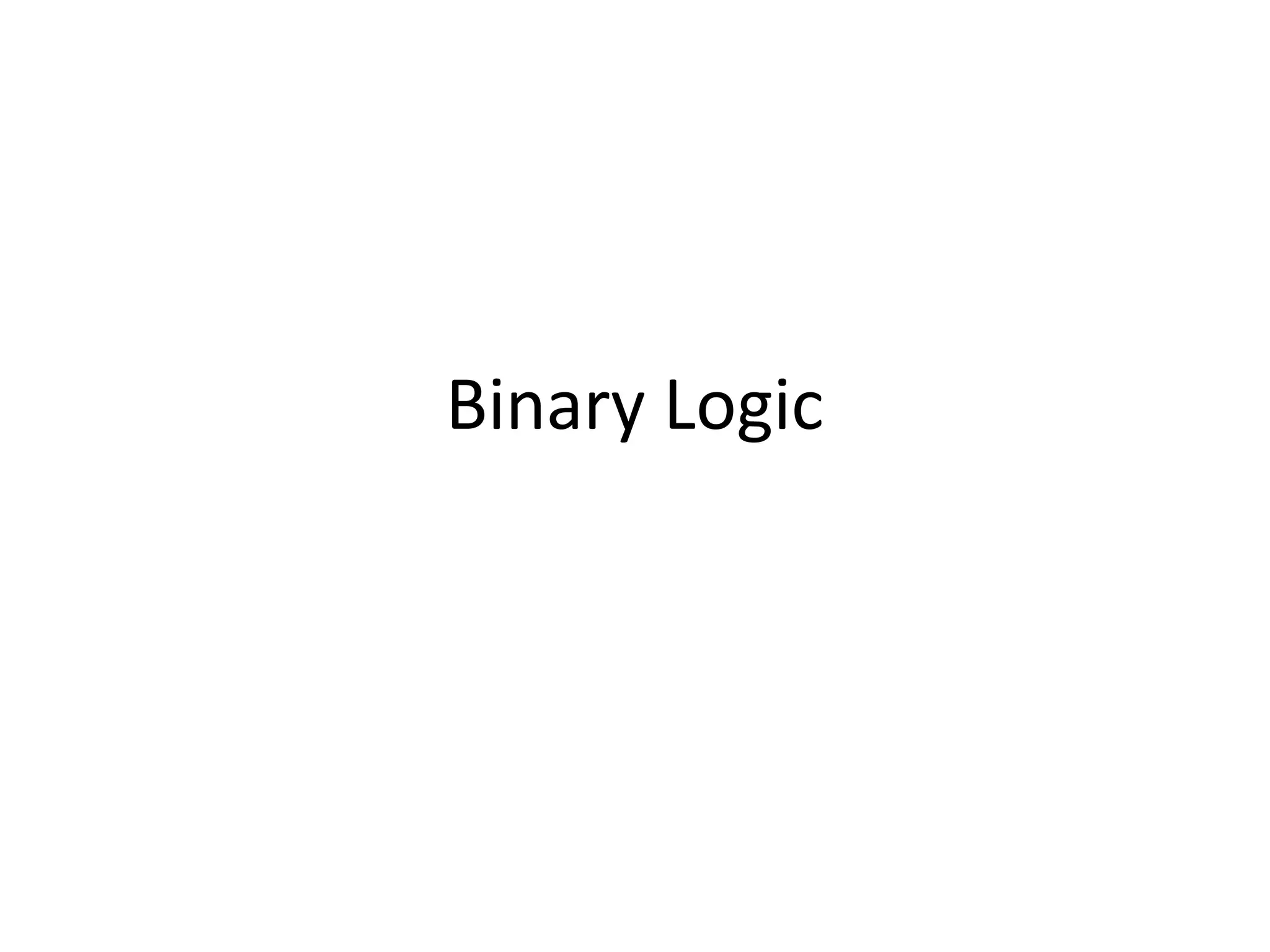 Binary logic | PPT