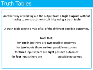OCR GCSE Computing - Binary logic and Truth Tables | PPT