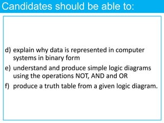 OCR GCSE Computing - Binary logic and Truth Tables | PPT