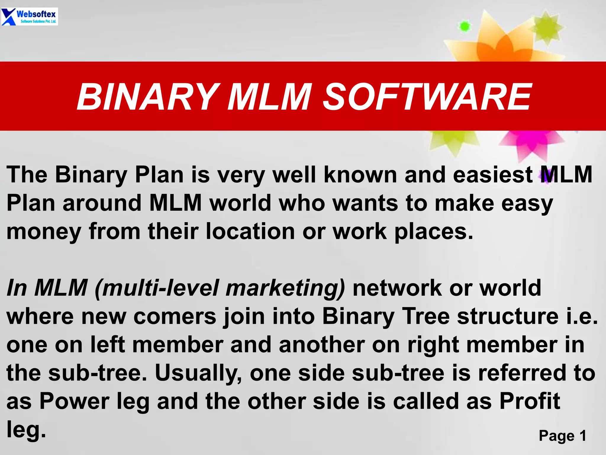 Binary mlm, matrix mlm plan, binary mlm calculator, binary network ...