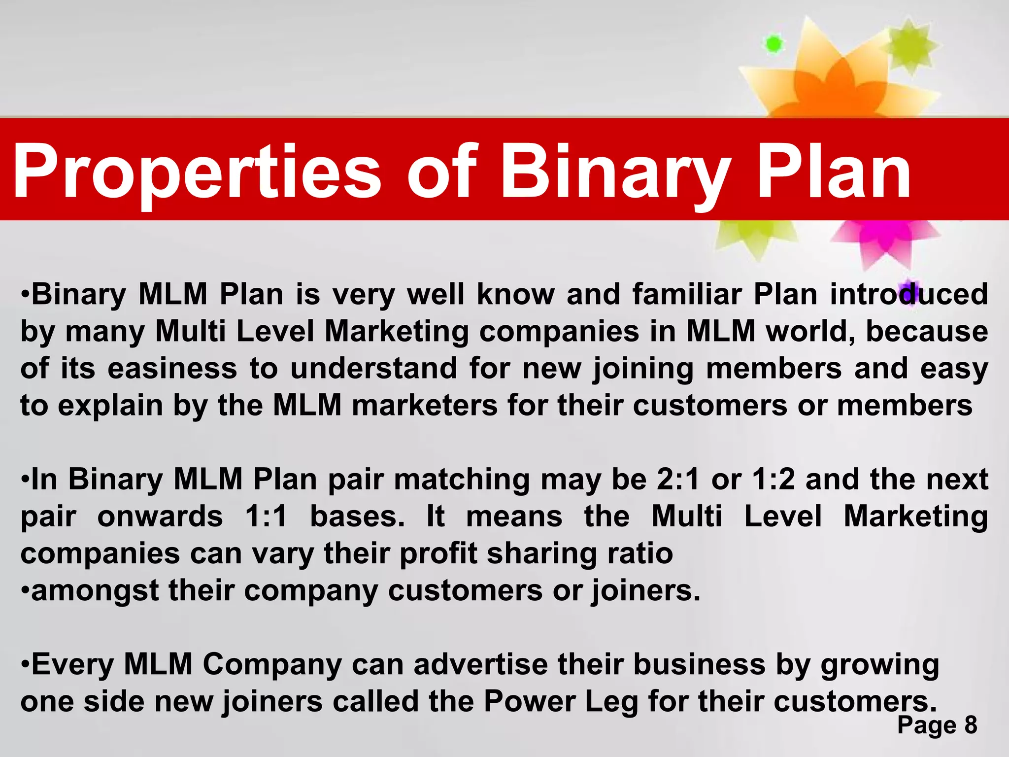 Binary mlm, matrix mlm plan, binary mlm calculator, binary network ...