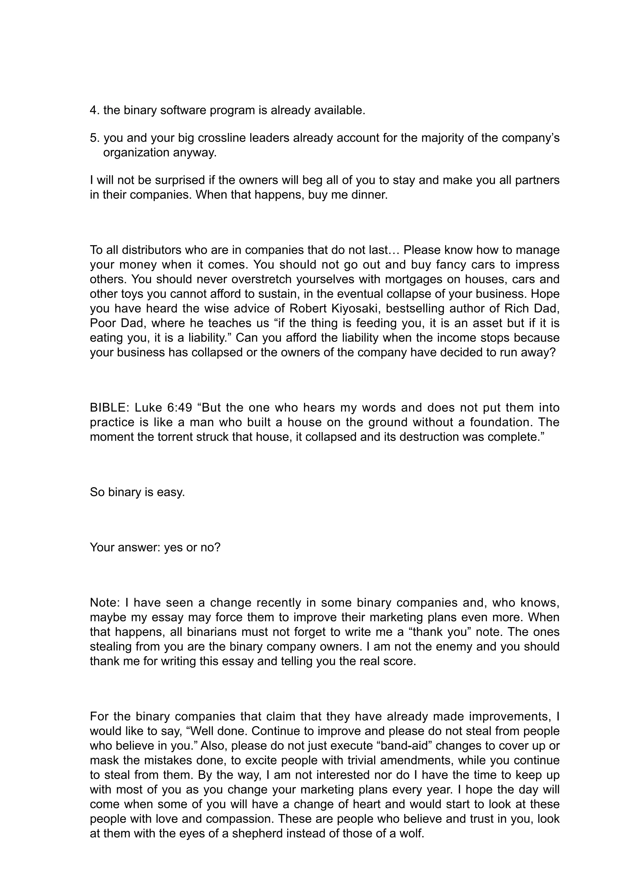 Binary markrting plans | PDF