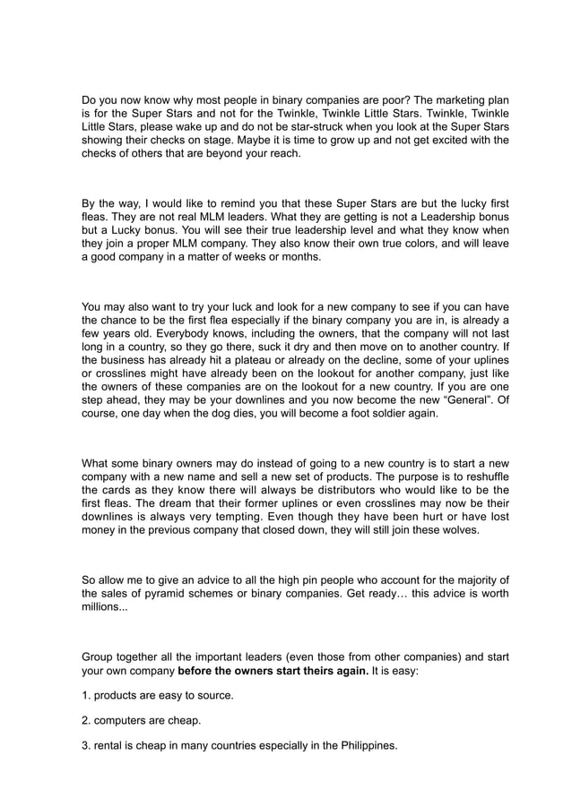 Binary markrting plans | PDF