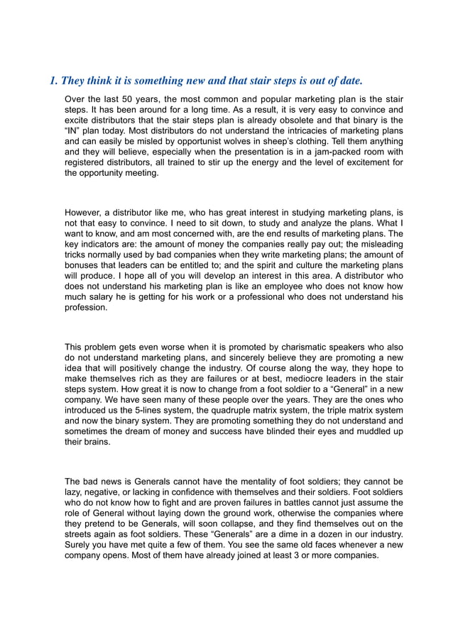 Binary markrting plans | PDF