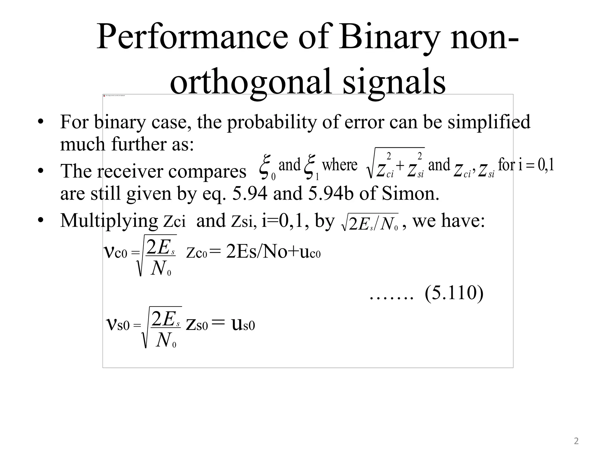 Binary non coherent in random phase channel | PPTX | Physics | Science