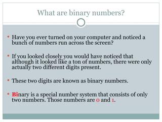 Binary numbers | PPT