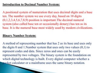 Binary number system | PPTX