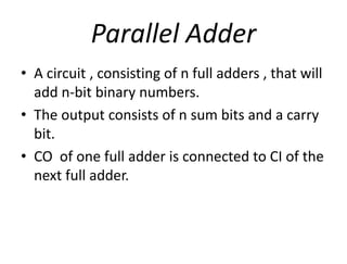 Binary parallel adder | PPTX