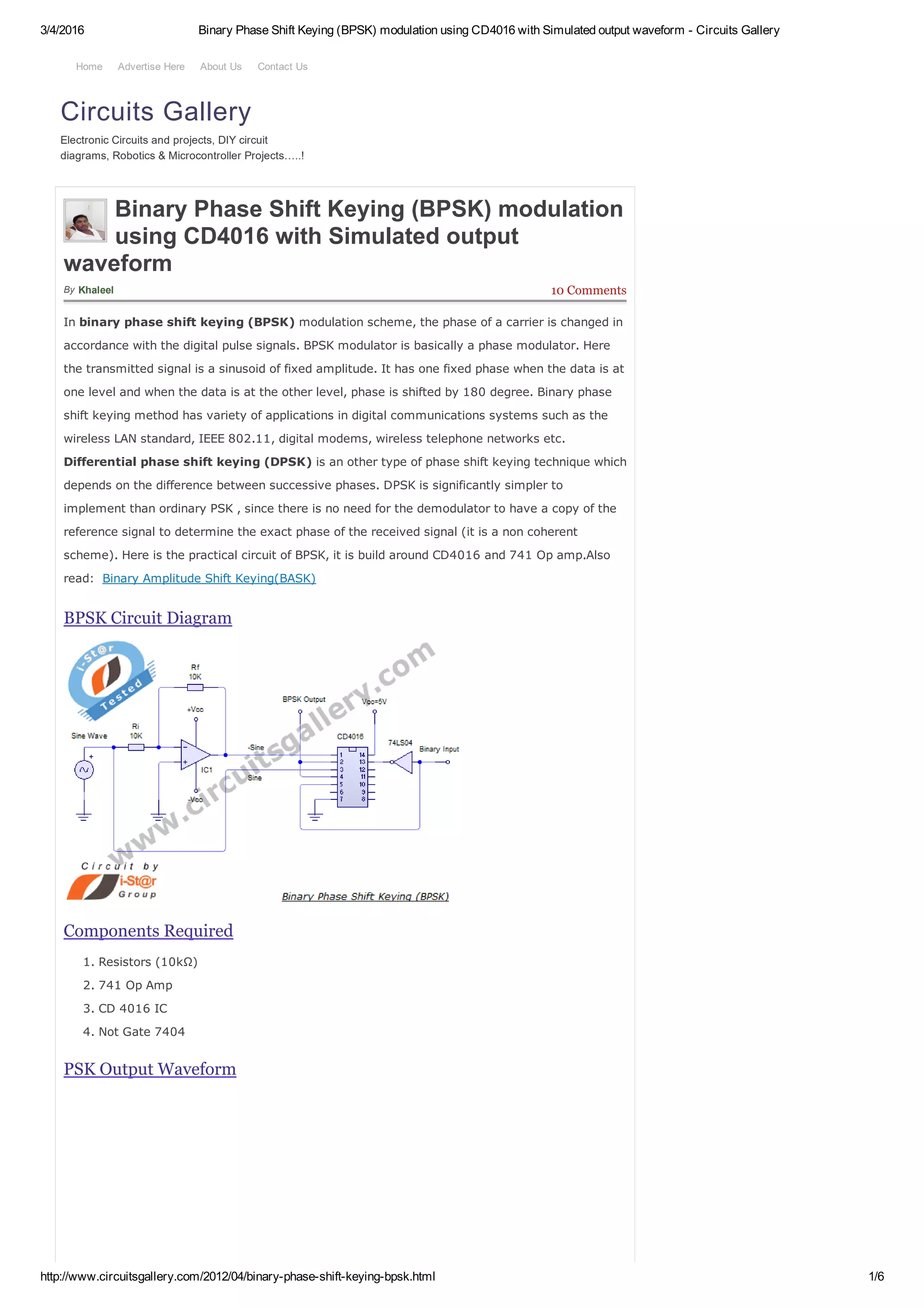 Binary phase shift keying (bpsk) | PDF