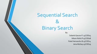 Binary search | PPTX | Search | Internet