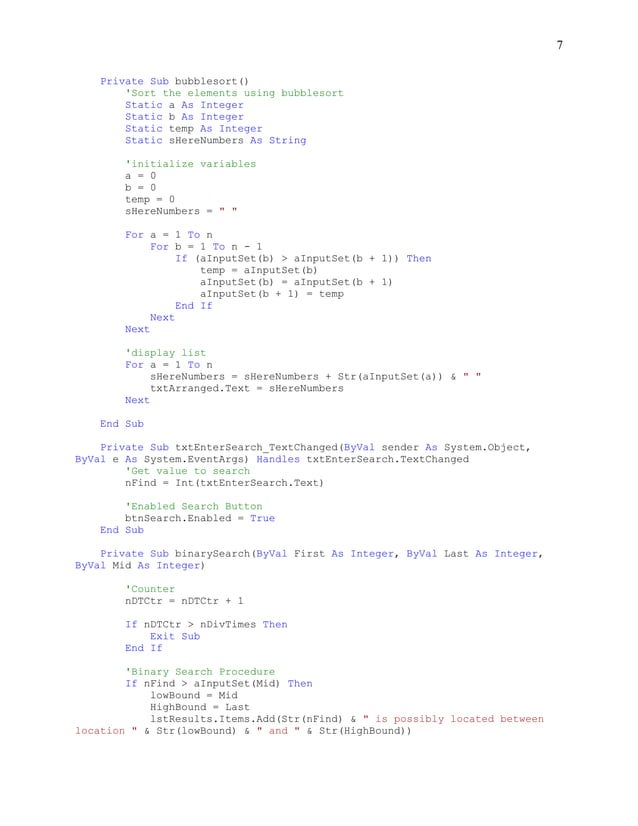Binary Search Program in Visual Basic 2008 | PDF