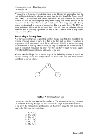 e computer notes - Binary search tree | PDF