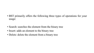 Binary Search Tree for design and analysis | PPTX