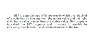 lecture on introduction to Binary Search Tree | PPT
