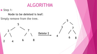Binary search tree deletion | PPTX