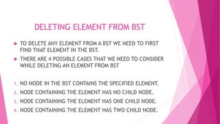 Binary search tree deletion | PPTX