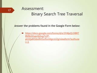 Binary Search Tree Traversal.ppt | Programming Languages | Computing