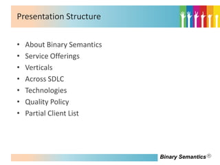 Binary Semantics Limited Corporate Overview | PDF