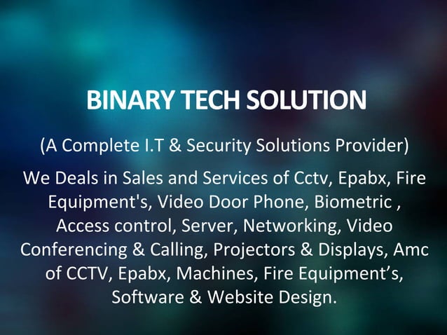 Binary tech solution | PPT