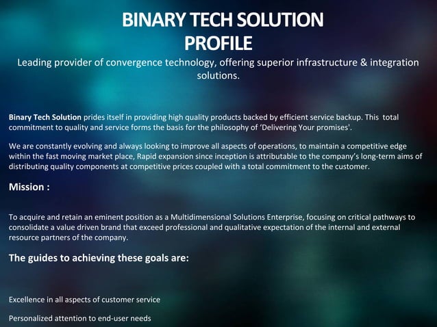 Binary tech solution | PPT