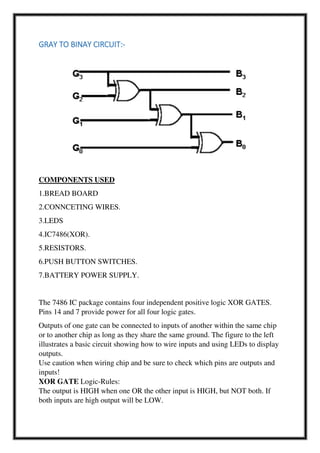Binary to gray converter using xor | PDF
