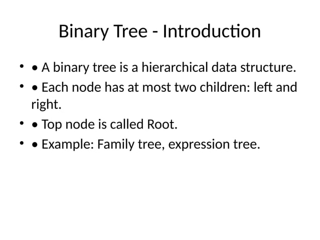 Binary_Tree ppt showing detailed data structure explanation | PPTX