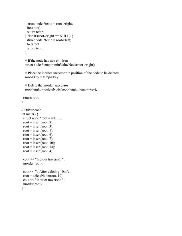 Binary Tree in C++ coding in the data structure | PDF