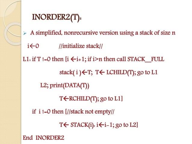 Binary tree traversal ppt | PPTX | Programming Languages | Computing