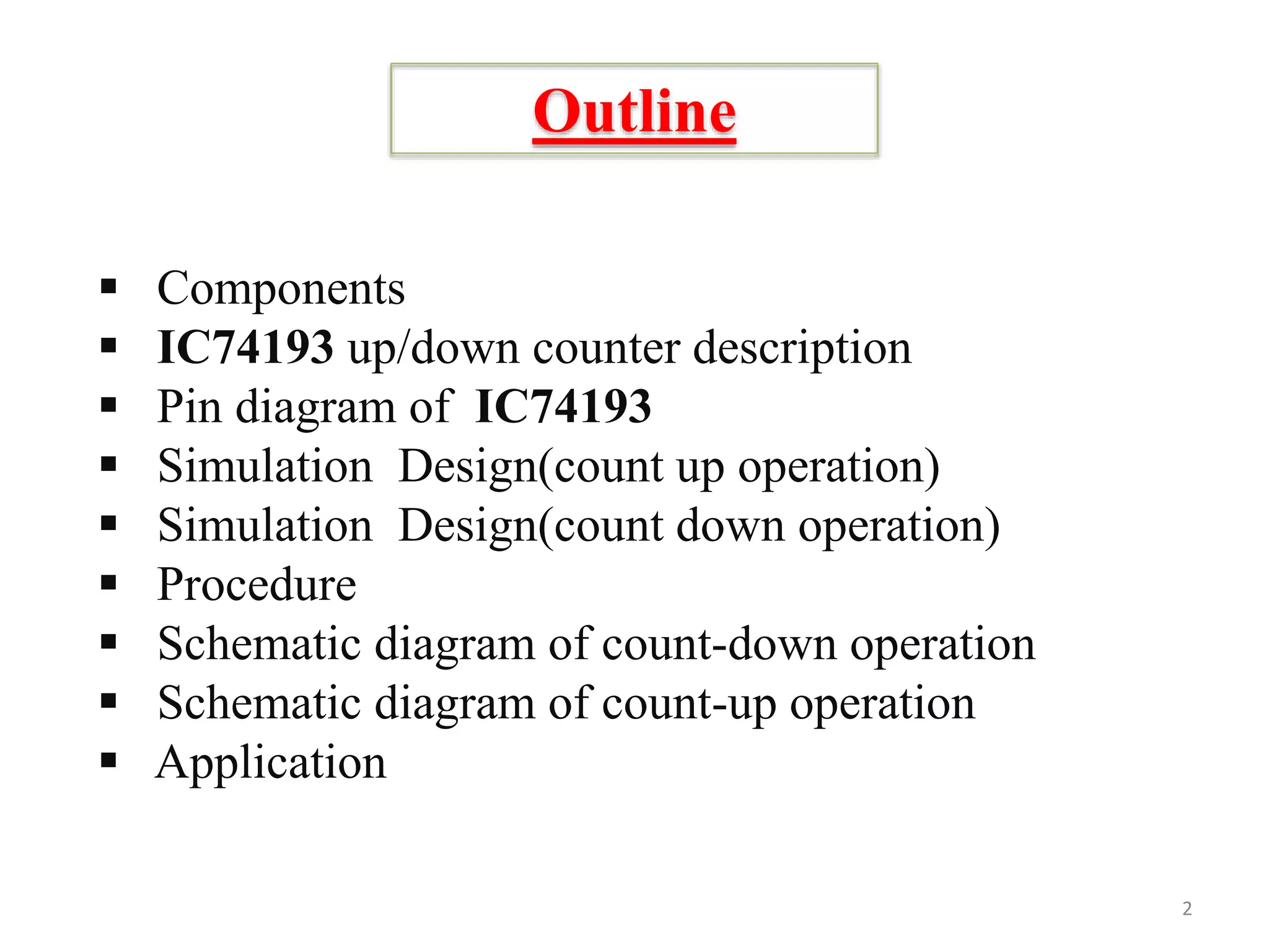 Binary up and down counter using IC 74193 | PPTX
