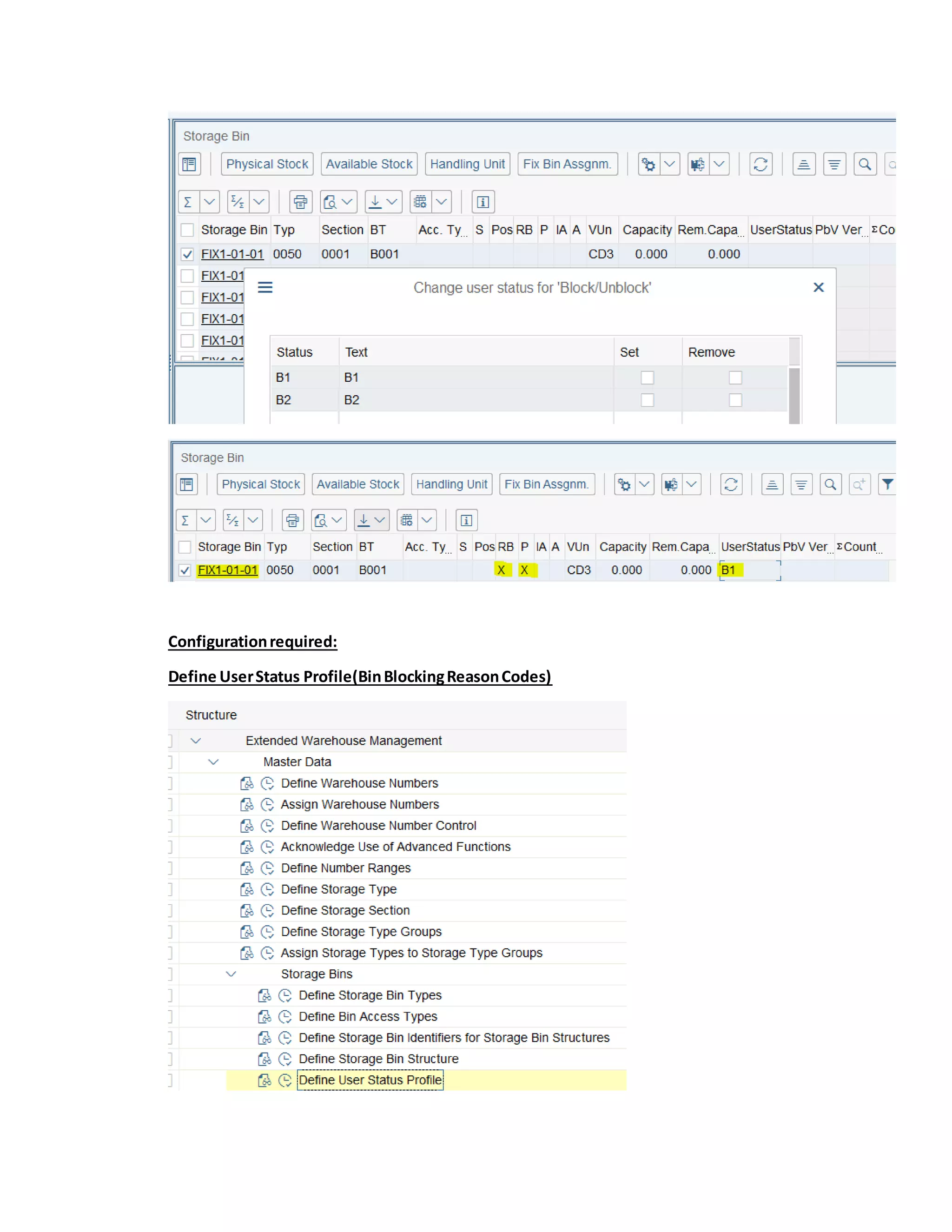 Bin blocking solution EWM | DOCX