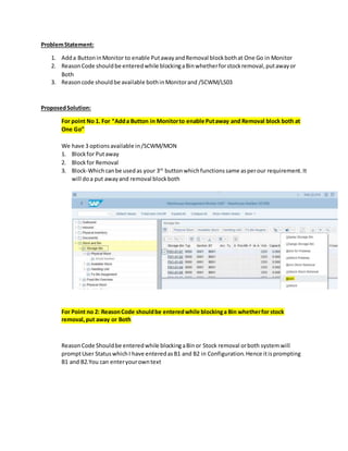 Bin blocking solution EWM | DOCX
