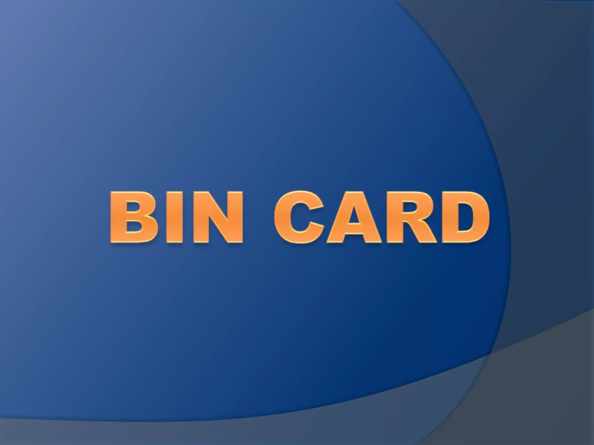 Bin card | PPTX