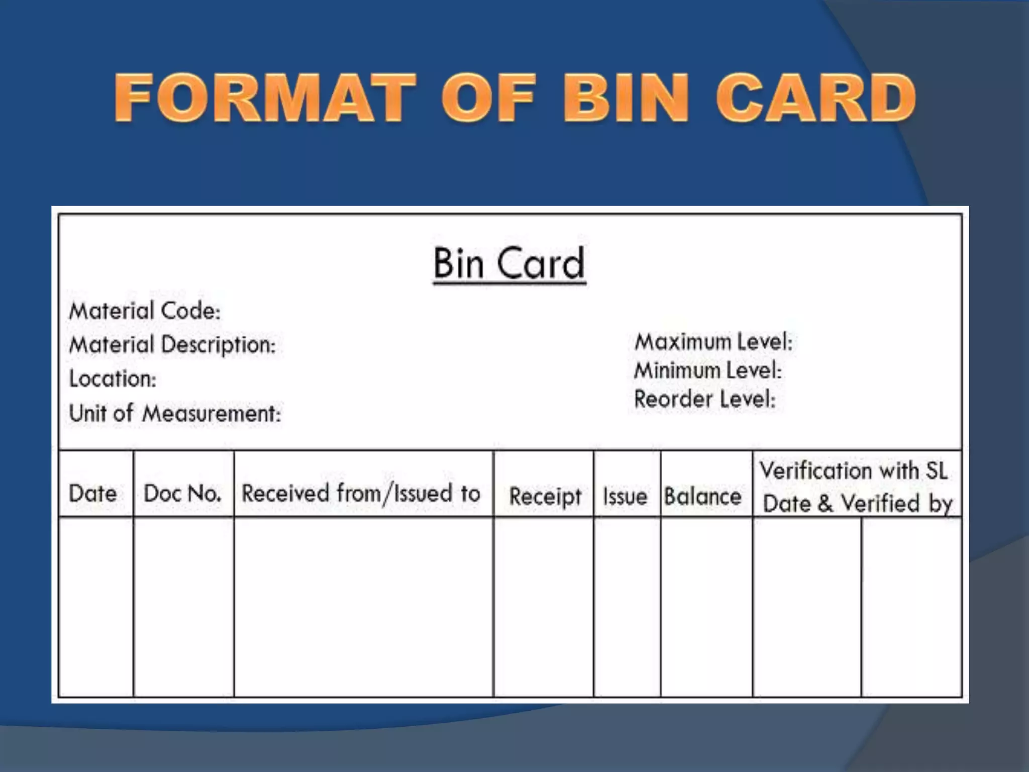 Bin card | PPTX