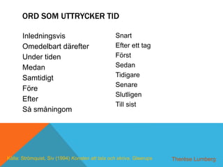 Bindeord – att skapa sammanhang i en text | PPTX