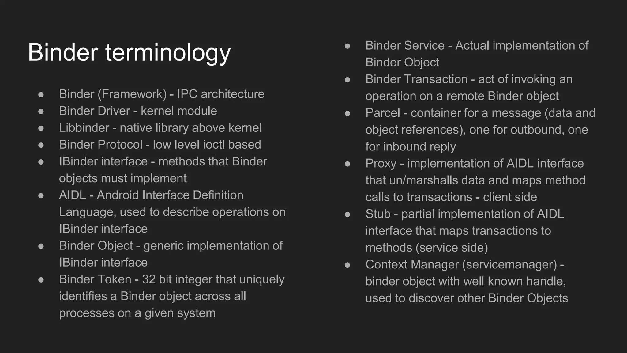 Binder Android Ipc Pptx Operating Systems Computer Software And Applications