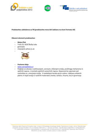 PVPS 2013 BSC Kranj: skupna predstavitev udeležencev | PDF