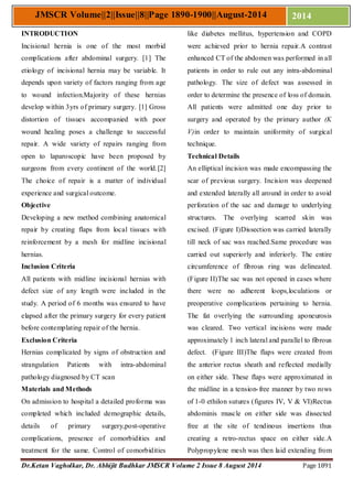 Combined Tissue and Mesh repair for Midline Incisional Hernia | PPT